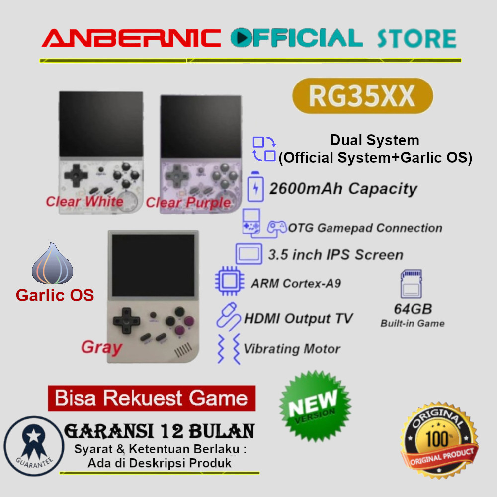 Jual Anbernic Rg35xx Handheld Retro Video Game Console Linux System