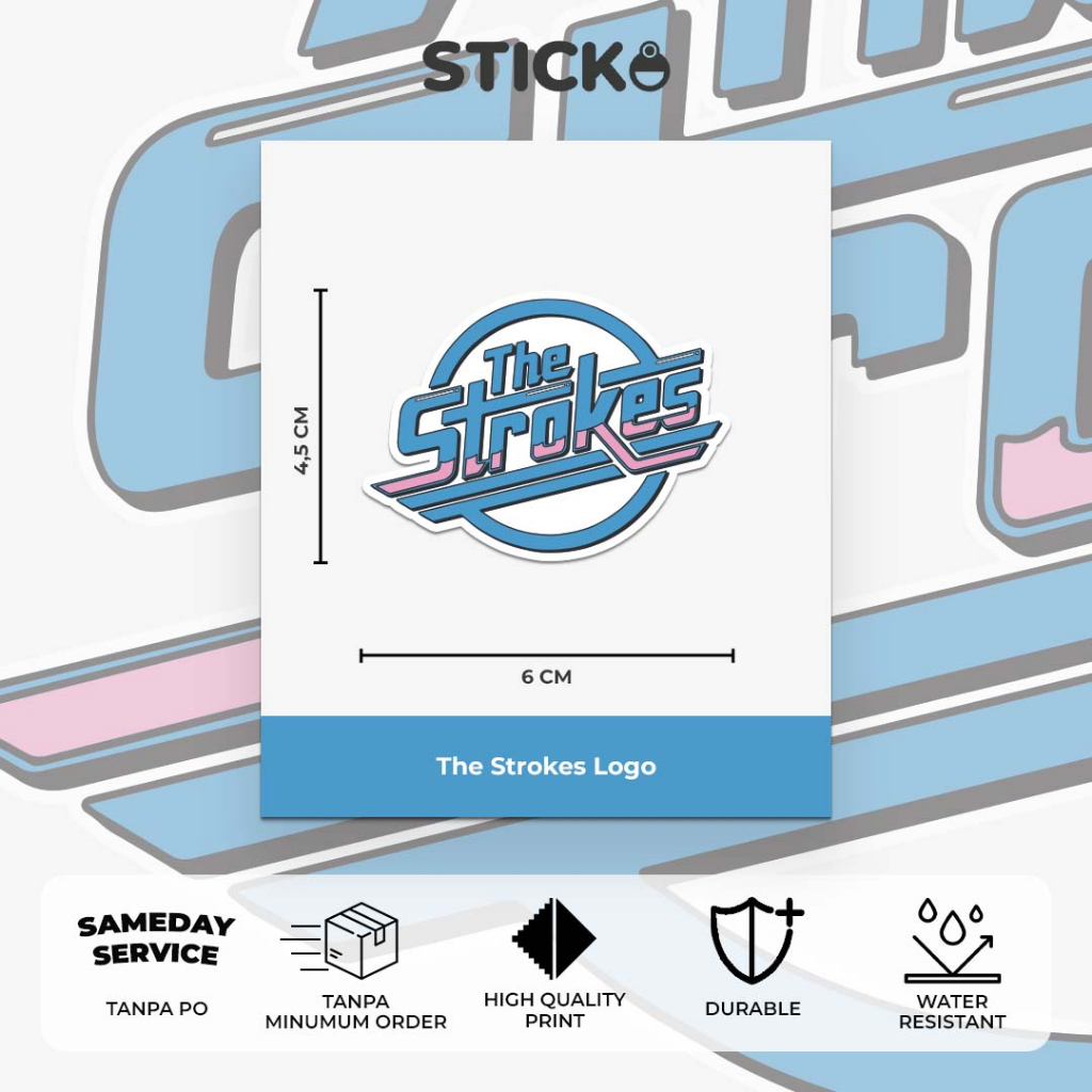 Jual The Strokes Logo Sticker Vinyl Decal Print Stiker Band Musik ...