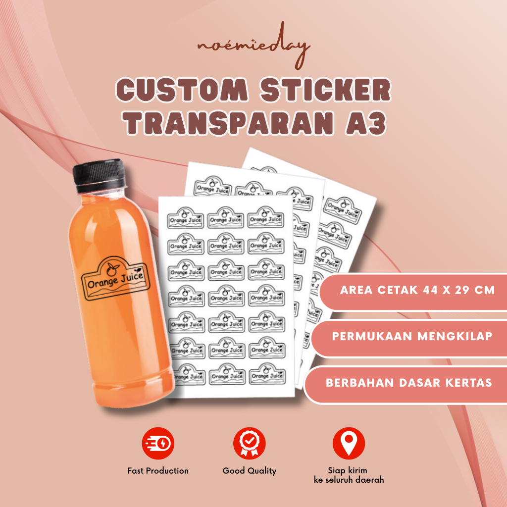 Jual Cetak Stiker Label Transparan / Stiker Transparan A3+ / Label ...