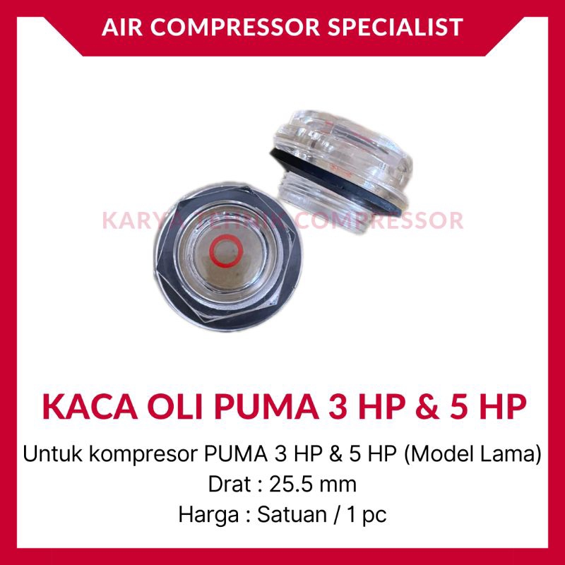 Jual Tutup Kaca Oli Oil Gauge Kompresor Udara PUMA 3 HP & 5 HP (Model ...