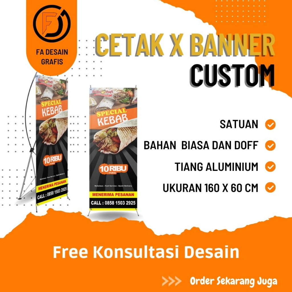 Jual Cetak paket spanduk x banner dan y banner + tiang | X Banner ...