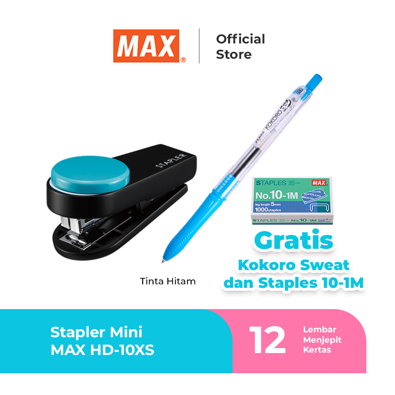 Jual MAX Mini Stapler HD-10XS + Gratis PULPEN KOKORO SWEET 1pcs ...