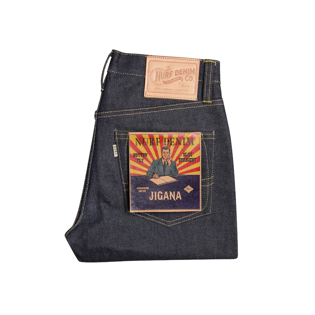 Jual Nurf Denim - JIGANA - 15 oz - Deep Indigo - Denim Selvedge Accent ...