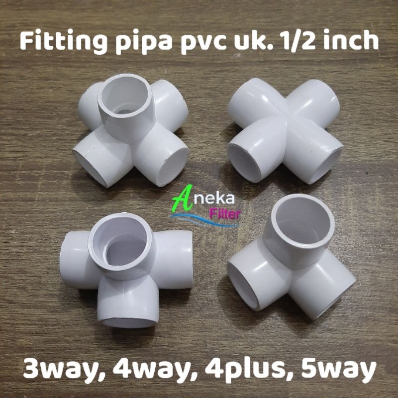 Jual fitting pipa pvc 1/2 inch 3way 4way 4plus 5way putih | Shopee Indonesia