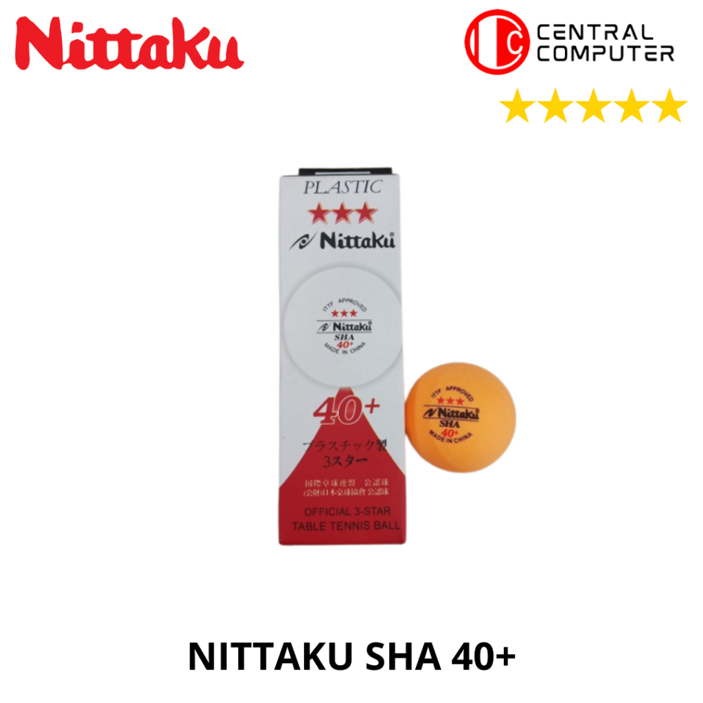 Jual BOLA PIMPONG TENIS MEJA NITTAKU SHA 40+ BINTANG 3 ISI 3 | Shopee Indonesia