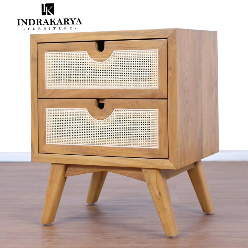 Jual Meja Nakas Rotan Laci 2 Meja Nakas Minimalis Bedside Table Side ...