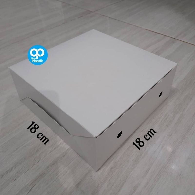 Jual kotak nasi putih polos/dus nasi/kotak catering uk.18x18 | Shopee ...