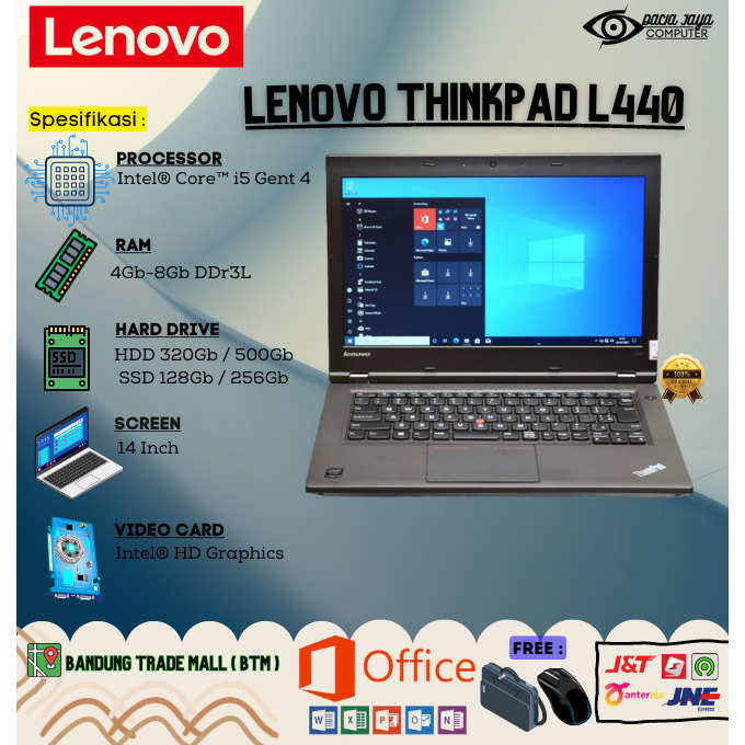 Jual Laptop Lenovo Thinkpad L440 Core i5 Gen 4 Ram 8gb Ssd 256gb | Shopee Indonesia