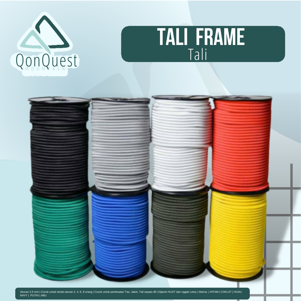 Jual Tali frame tenda ukuran 2.5 mm tali frame per meter | Shopee Indonesia