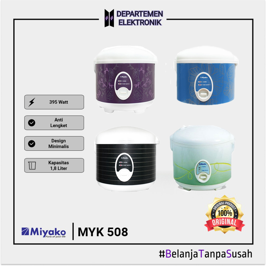 Jual Miyako MCM 508 – Magic Com / Rice Cooker 1.8 Liter 3in1 395 Watt ...