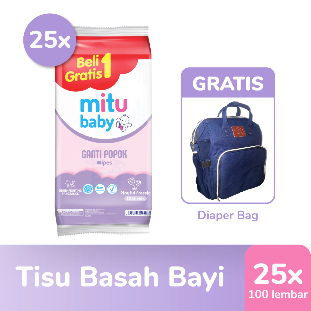 Jual [Exclusive Bundle] Mitu Tissue Basah Ganti Popok Playful Fressia ...