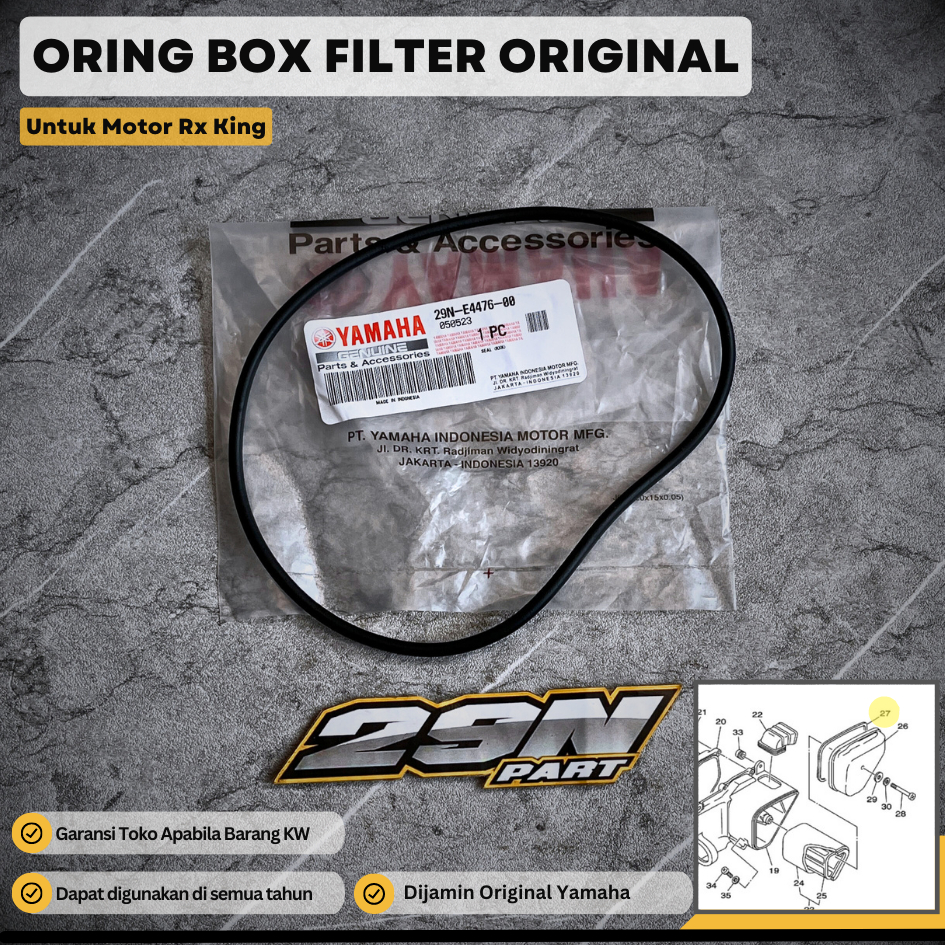 Jual KARET ORING TUTUP BOX FILTER RX KING RXK (29N-E4476-00) ORIGINAL ...