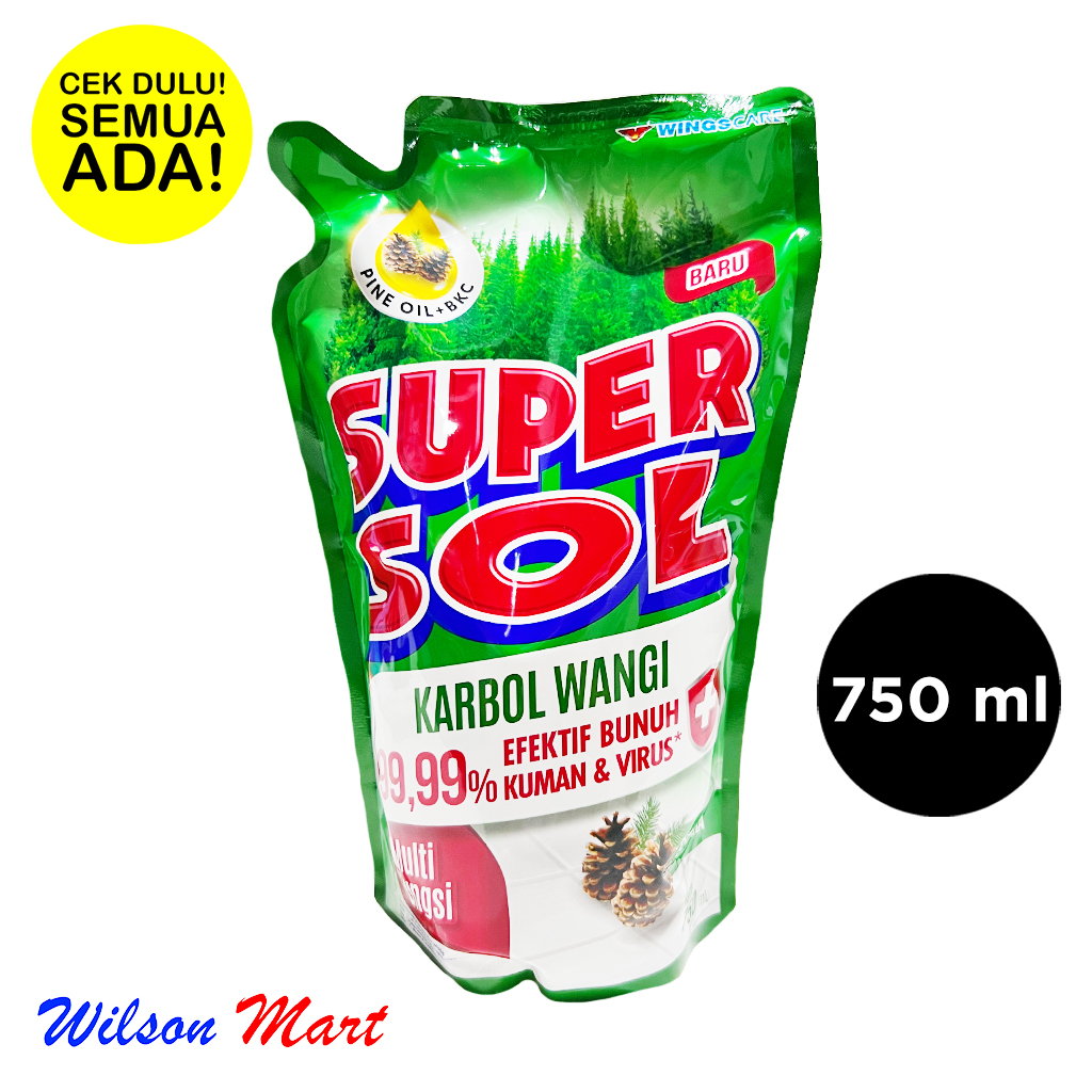 Jual SUPER SOL KARBOL WANGI PINE CEMARA 750 ML REFILL | Shopee Indonesia