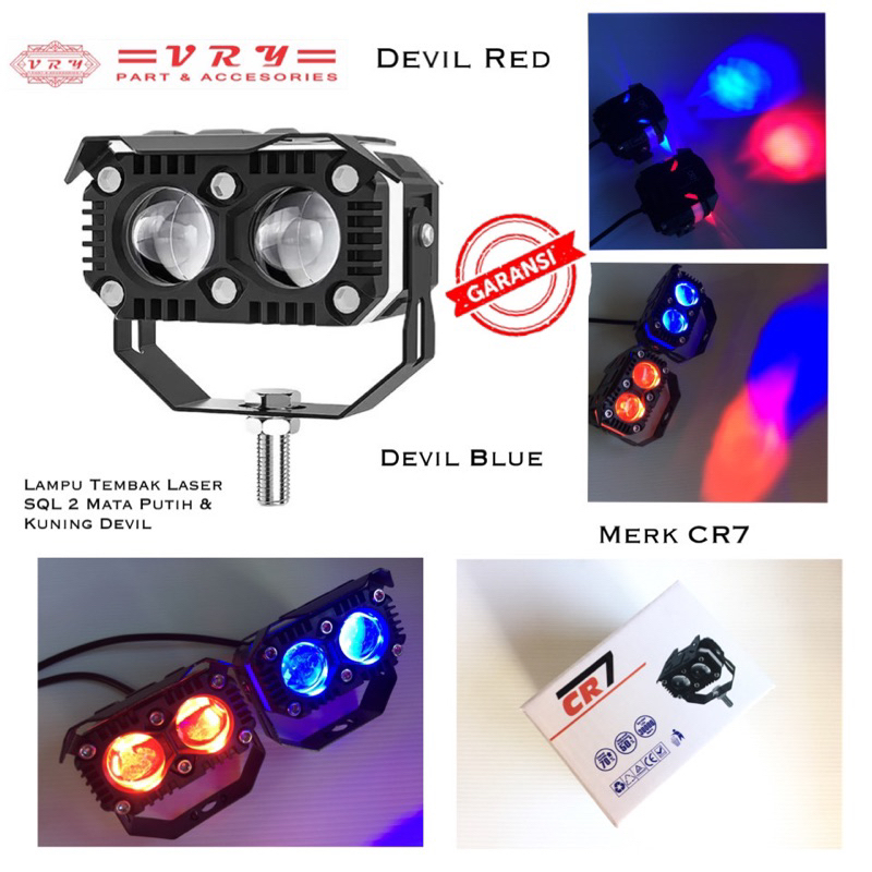 Jual Lampu Tembak Laser Dua Warna 2 Mata Devil CR7 | Shopee Indonesia