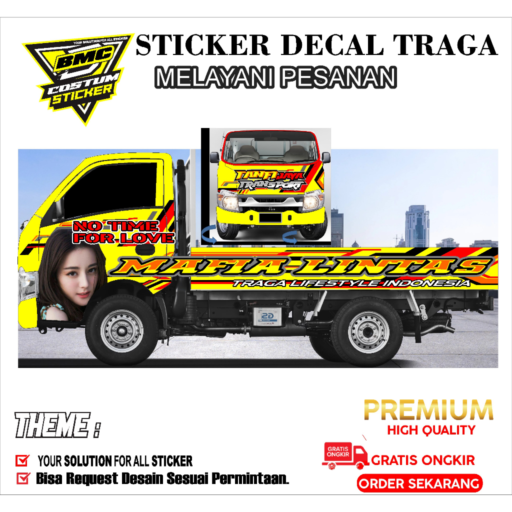 Jual STICKER DECAL MOBIL PICKUP TRAGA/STIKER VARIASI ISIZUTRAGA ...
