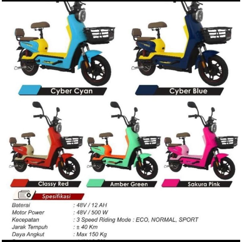 Jual Sepeda Listik Exotic Revolve 500watt 48 volt 12 AH | Shopee Indonesia