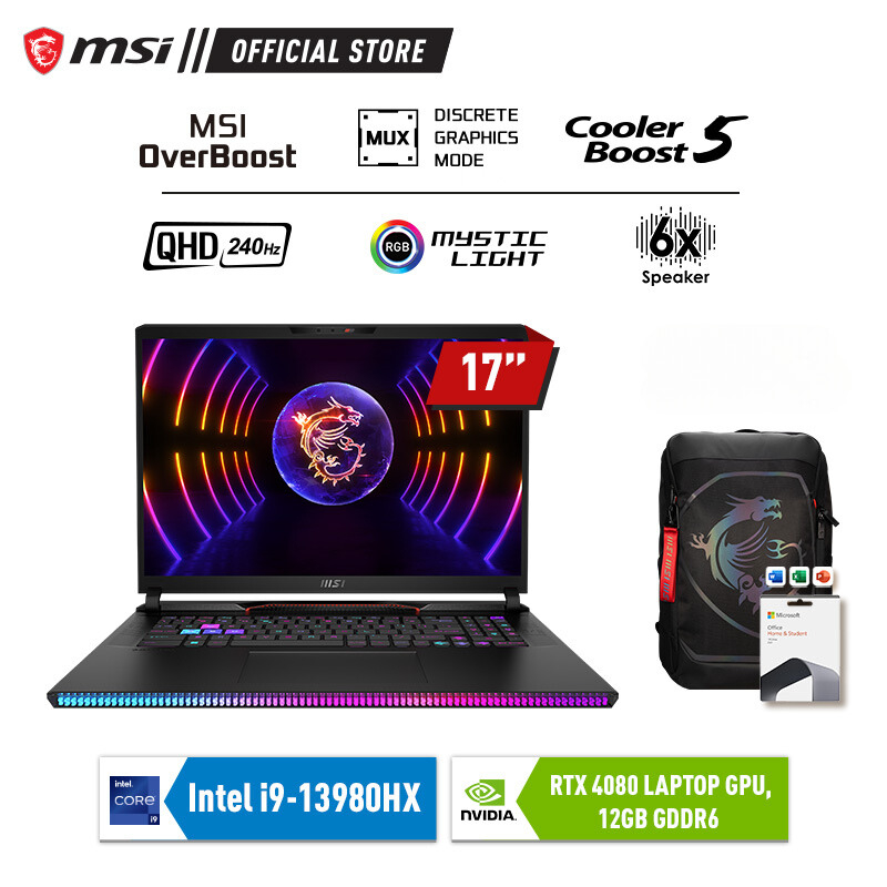 Jual MSI Raider GE78HX 410 13VH i9-13980HX RTX4080 32GB 17" QHD+ 240Hz ...