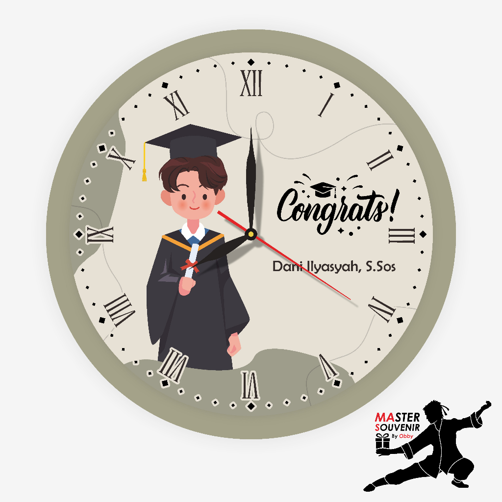 Jual Jam Custom Wisuda Ukuran 10CM (Hampers Kelulusan Kenaikan Kelas ...