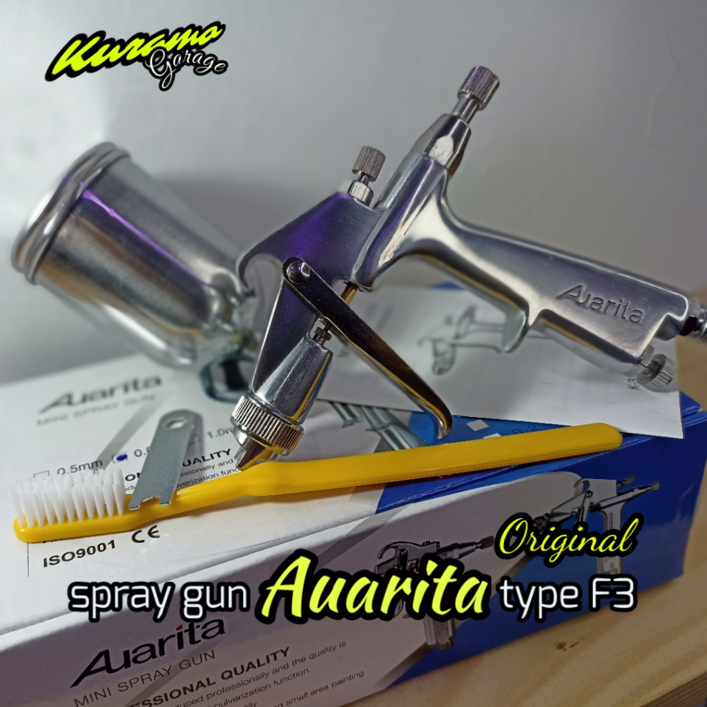 Jual SPRAY GUN Mini AUARITA F3 ORIGINAL Nozzle 0.5 0.8 1.0 mm | Shopee ...