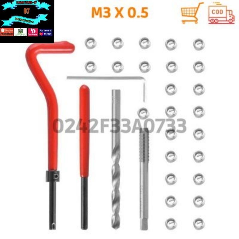 Jual Paket Recoil Set M3x0.5 Komplit Tap Bor Dan Perangkat ...