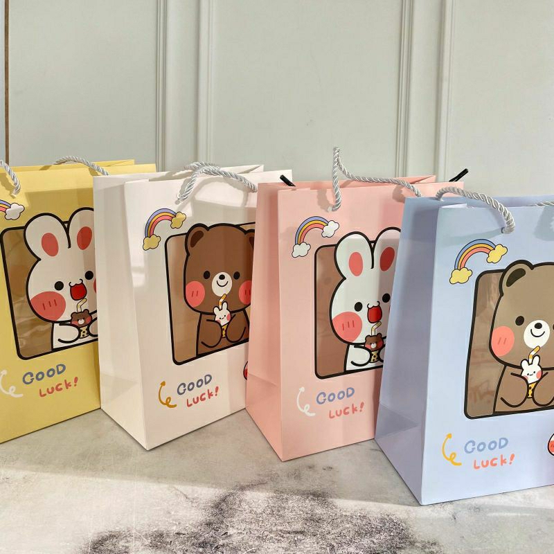 Jual Paper bag Teddy Bear Rabbit tas hampers gambar hewan kelinci dan ...