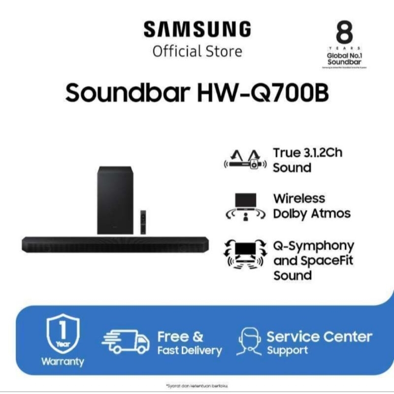 Jual Samsung HW-Q700B Soundbar True 3.1.2ch dengan Wireless Dolby Atmos ...