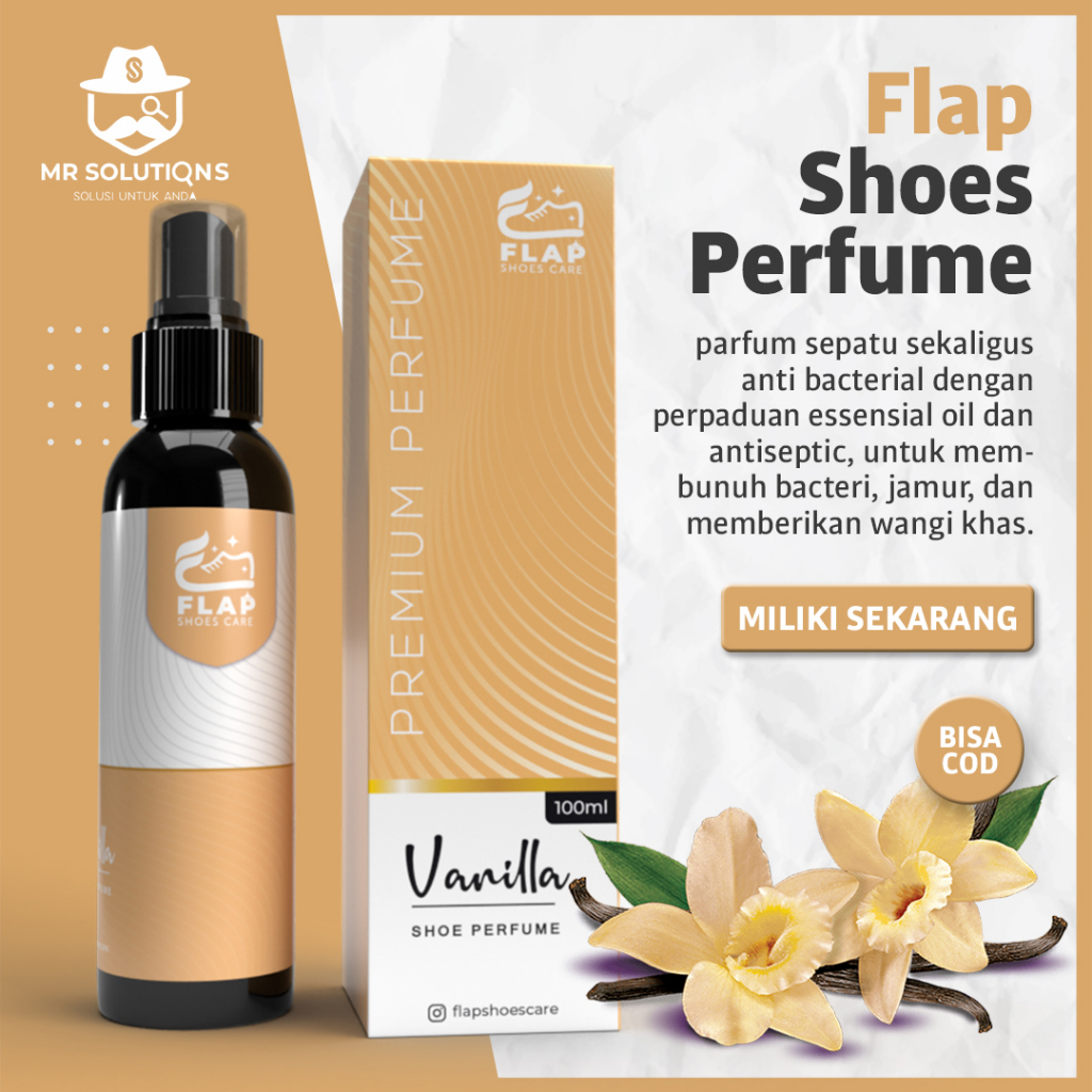 Jual FLAP Shoes Parfum Sepatu Vanilla Serbaguna Anti Bakteri 100ml ...
