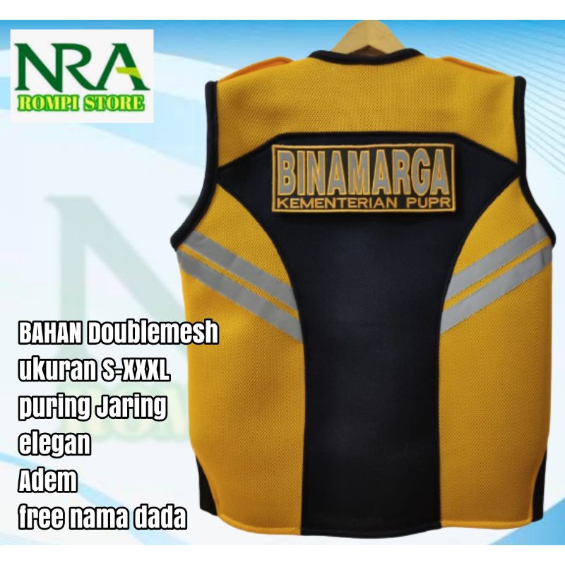 Jual Rompi pupr bordir | Bisa logo custom | Bahan Original Doublemesh ...