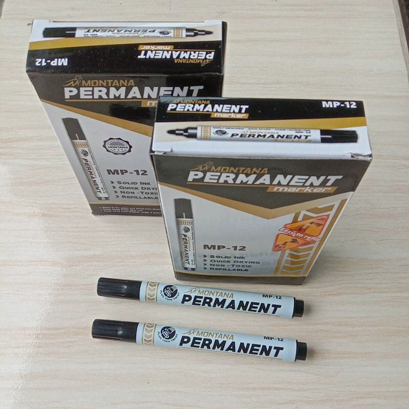 Jual Spidol Permanent Besar / Sepidol Permanen Hitam Montana per biji ...
