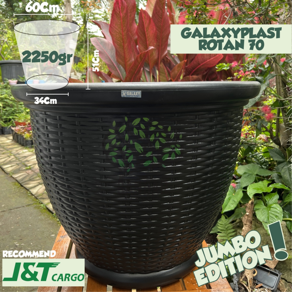 Jual Pot Jumbo Hitam Ukuran 70 Pot Unik Galaxy Plast Rotan Premium ...