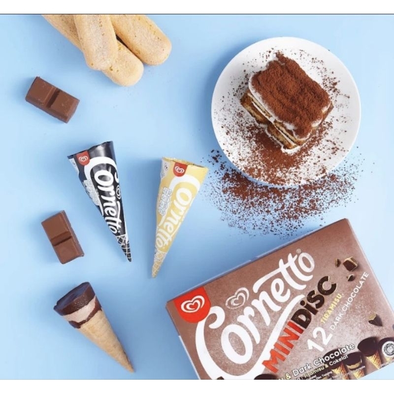 Jual cornetto mini disc chocolate and tiramisu / ice cream walls / wall ...