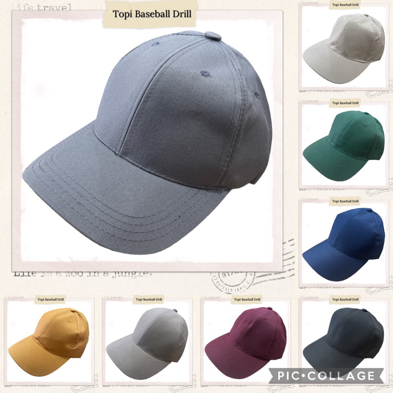 Jual Topi Baseball Polos DRILL Size Dewasa - topi cap polos - topi pet ...