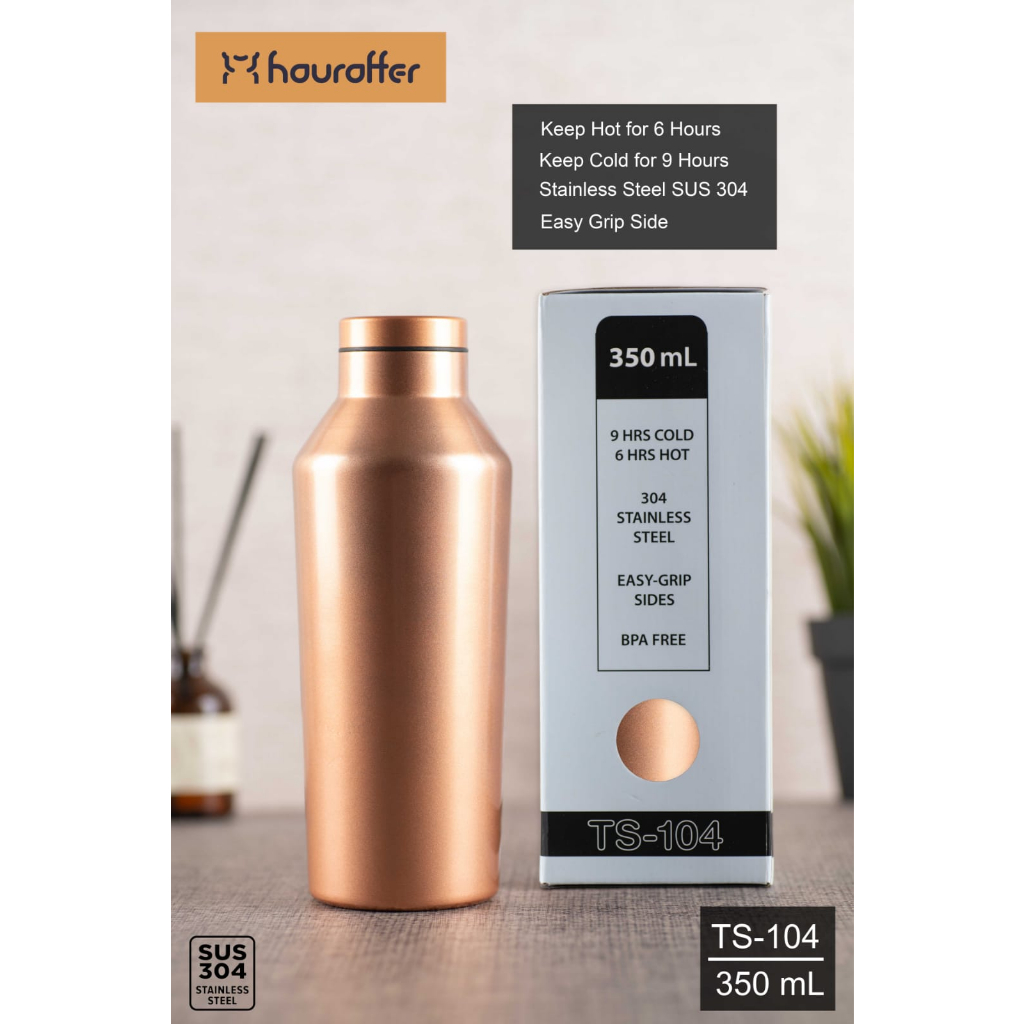Jual Houroffer Botol Minum Thermos TS-104 Copper Stainless Steel Tumbler Vacumm Flask 350 ML ...