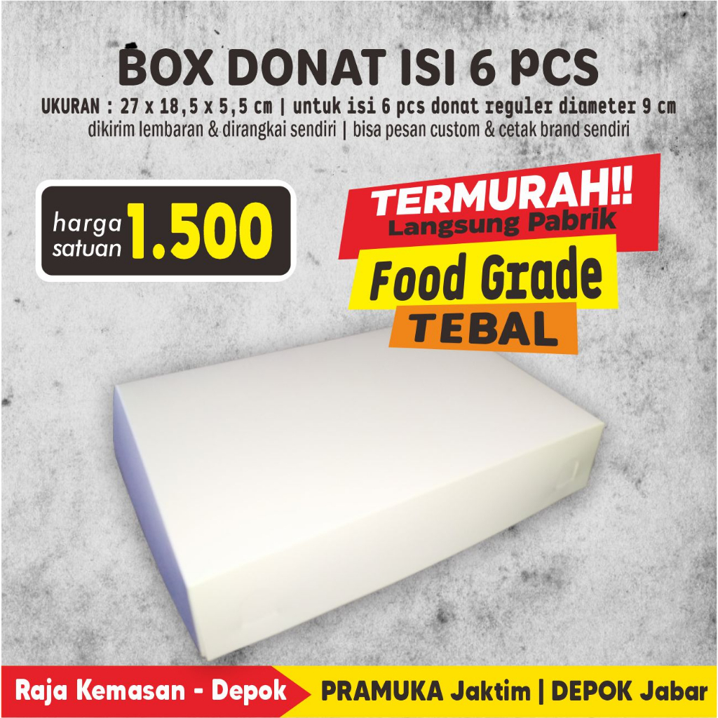 Jual Box Donat Isi 6 Ivory Polos | Shopee Indonesia