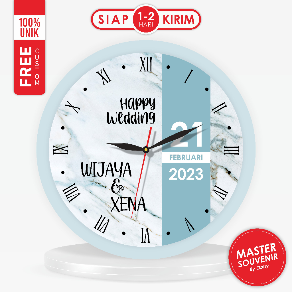Jual Jam Custom Pernikahan Ukuran 10CM (Hadiah Engagement Kawinan Kado ...
