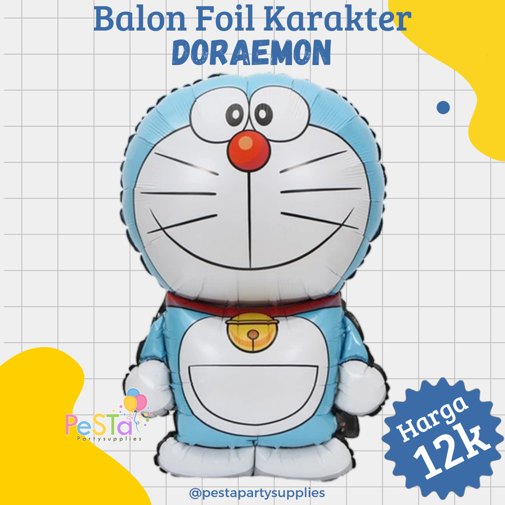 Jual Balon Foil Karakter Doraemon Tanggung/Doraemon Balloon/Doraemon ...