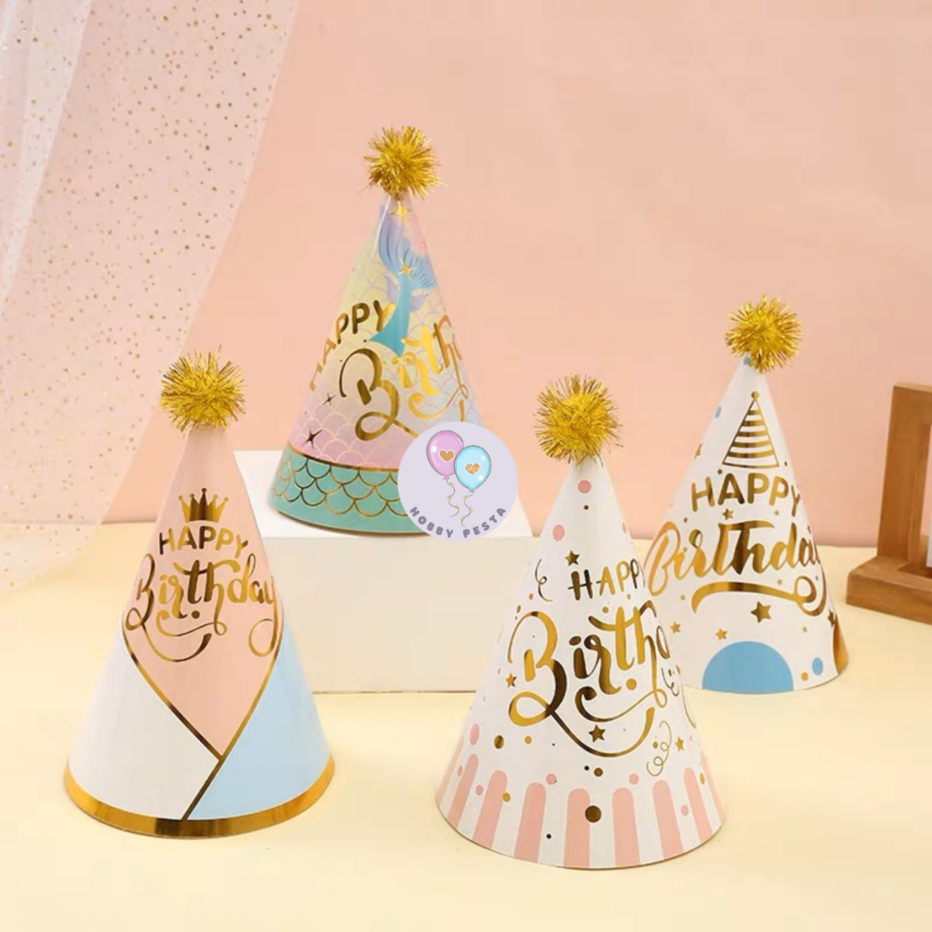 Jual TOPI ULANG TAHUN KERUCUT MIX MOTIF / TOPI ULTAH / TOPI PESTA ...