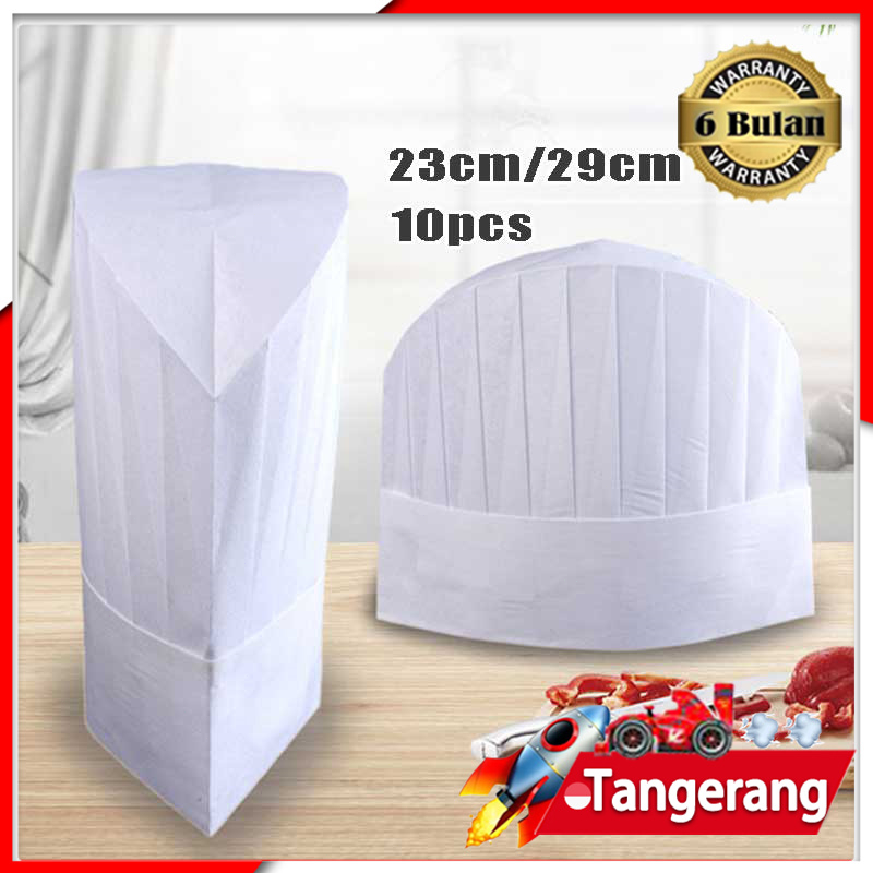 Jual 10pcs Topi Koki Kertas Viscose Topi Chef Oval 23cm 29cm | Shopee Indonesia