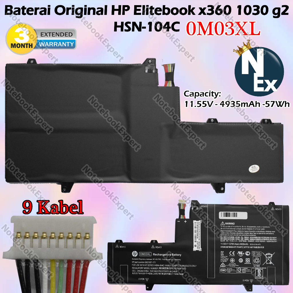 Jual Battery Original HP Elitebook x360 1030 g2 0M03XL HSN-104C ...