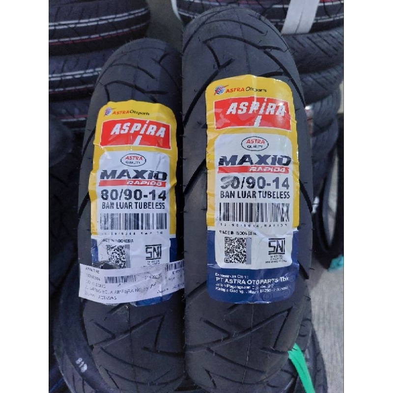 Jual BAN LUAR MOTOR MATIC RING 14 TUBELESS HARGA SATUAN ASPIRA MAXIO RAPIDO | Shopee Indonesia