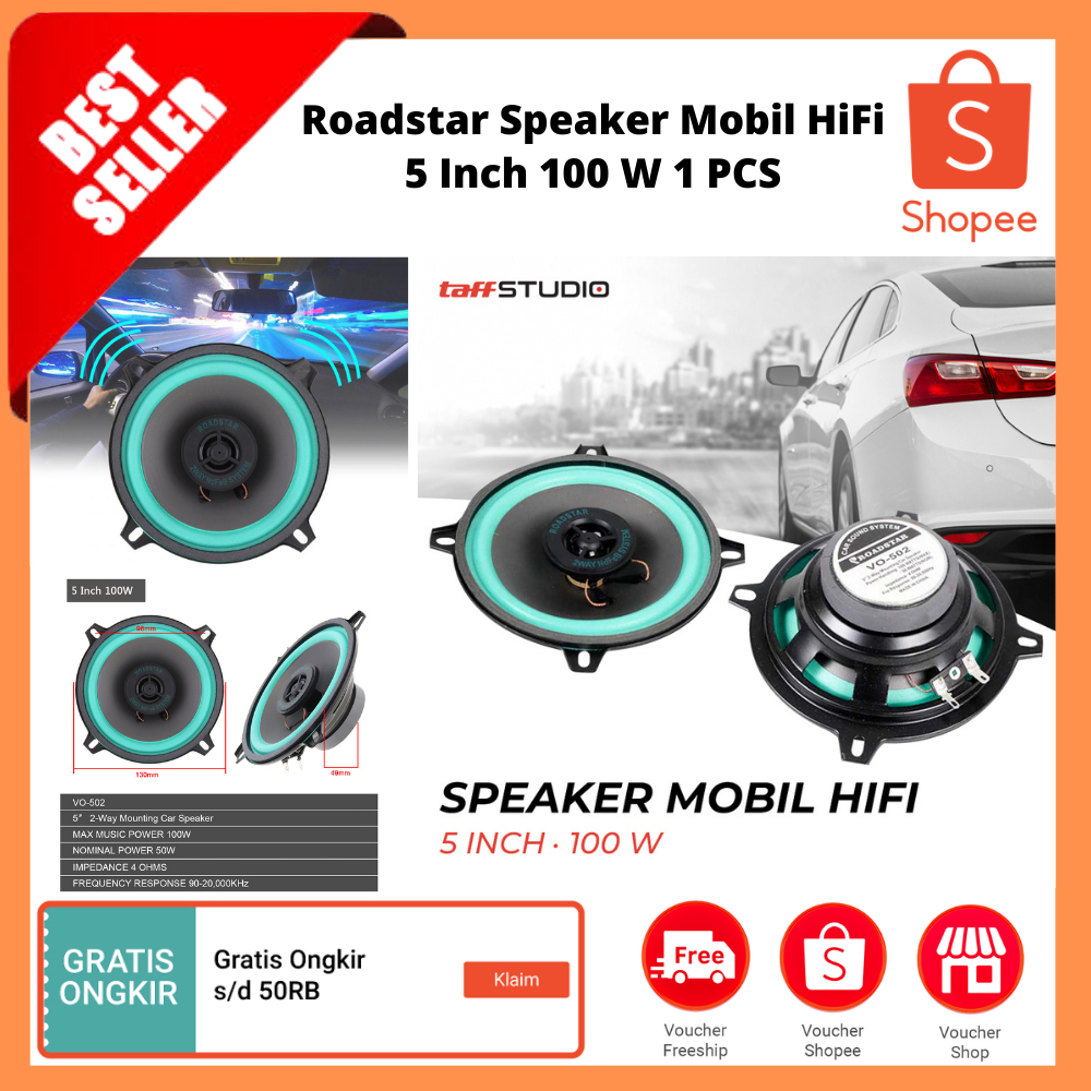 Jual Roadstar Speaker Mobil HiFi 5 Inch 100 W 1 PCS / Speaker Mobil ...