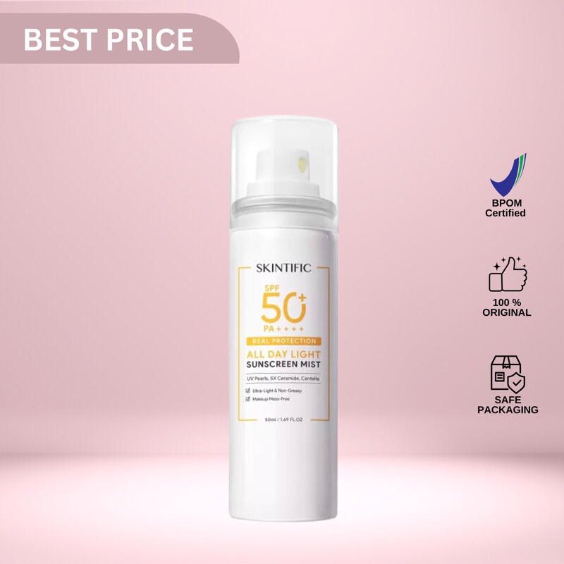 Jual Skintific All Day Light Sunscreen Mist SPF50 PA++++ Sunscreen ...