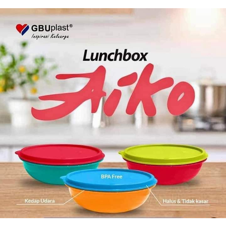 Jual Lunch box gbu Aiko/wadah bekal bulat/wadah penyimpanan makanan ...
