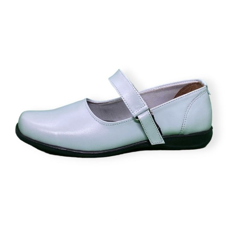 Jual Sepatu pantofel wanita putih paskib paskibra non hak perawat ...