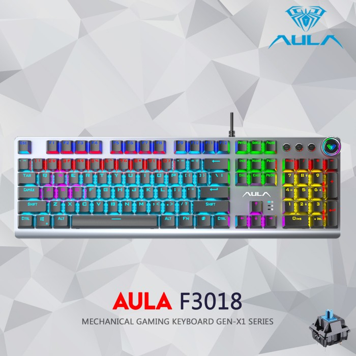 Jual Keyboard Gaming Mechanical Wind AULA F3018 Gen X1 K-RGD SWITCH ...