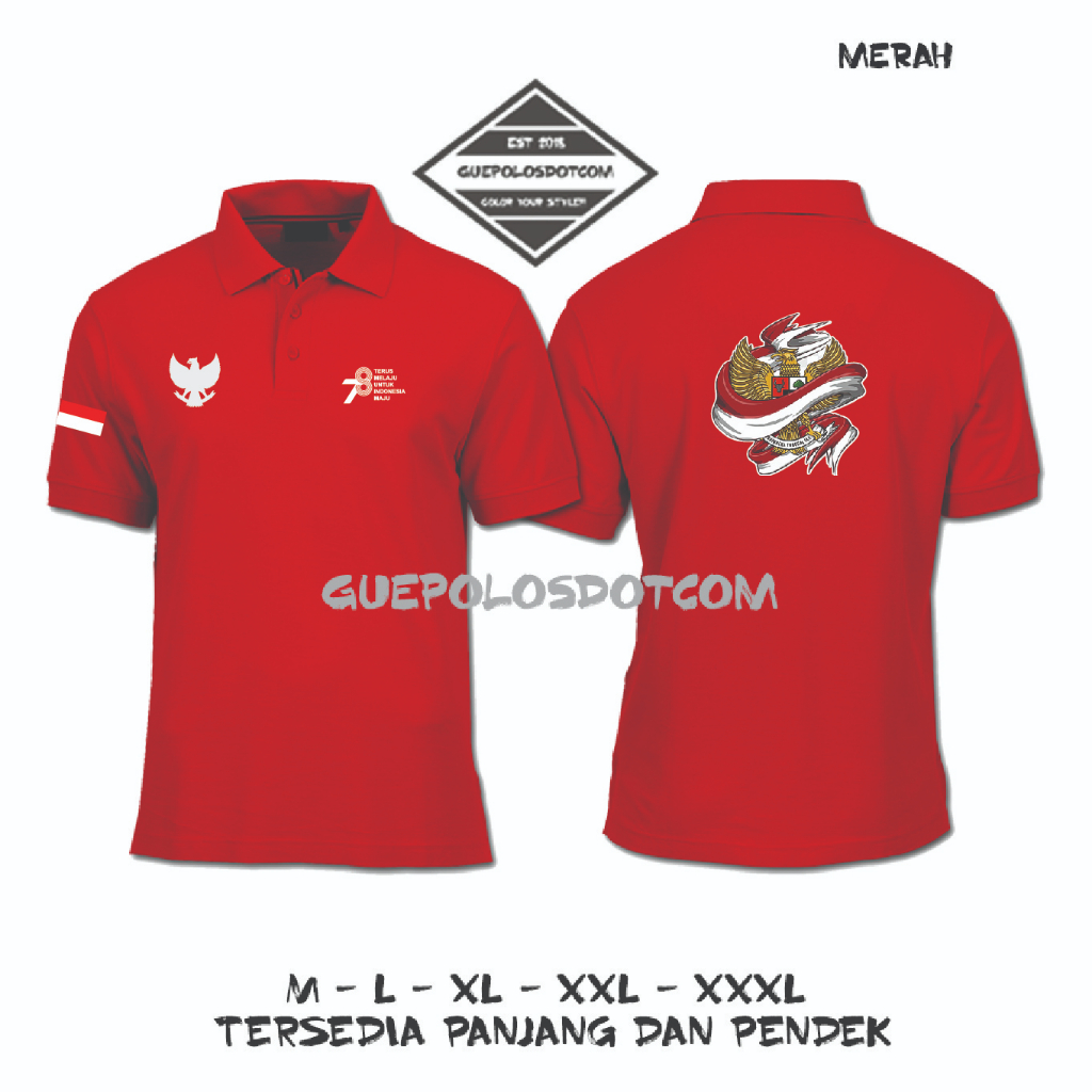 Jual KAOS POLO AGUSTUS garuda 78th HUT RI Ke 78 - KAOS 17 AGUSTUS ...