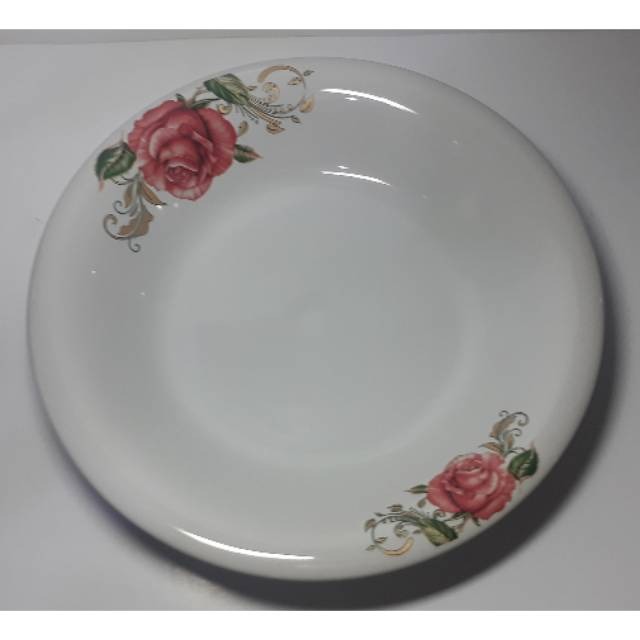 Jual 6 Pcs Piring Makan / Piring Keramik / Dinner Plate Rose Merah ...