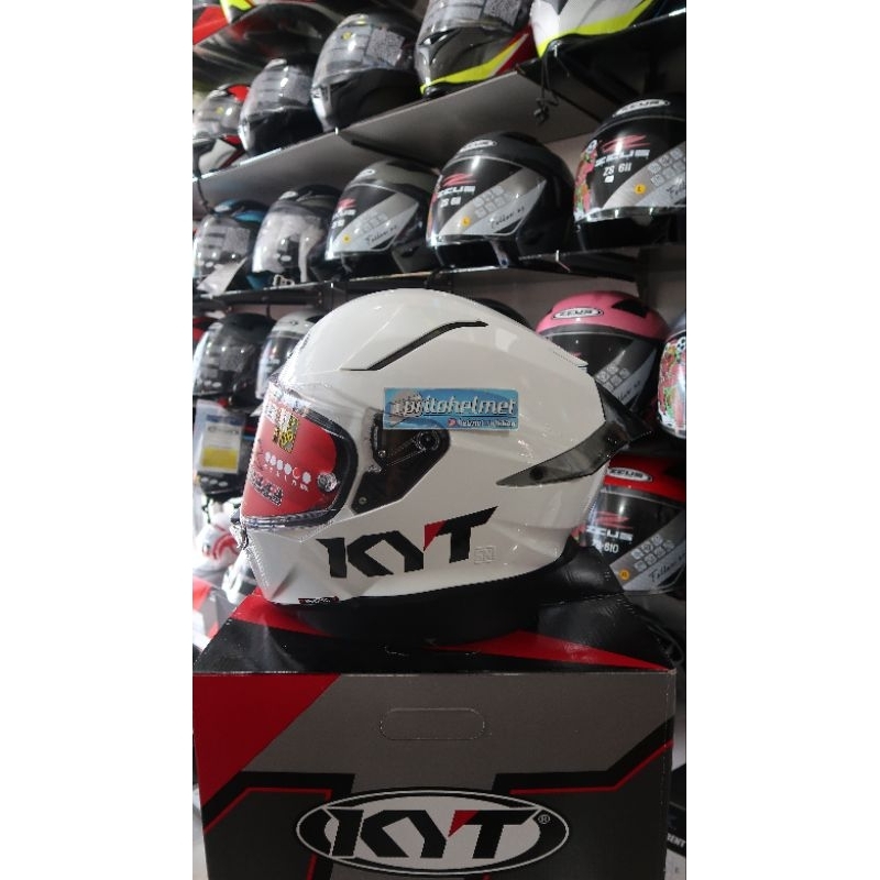 Jual KYT R2R White Solid | Shopee Indonesia