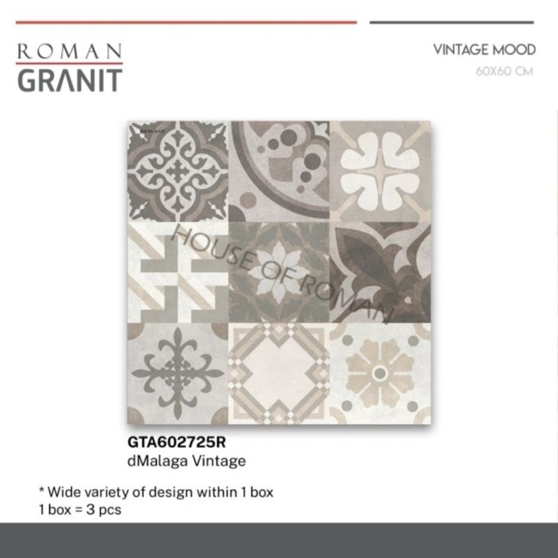 Jual Roman Granit 60x60 dMalaga Vintage GTA602725R / Granit Lantai ...
