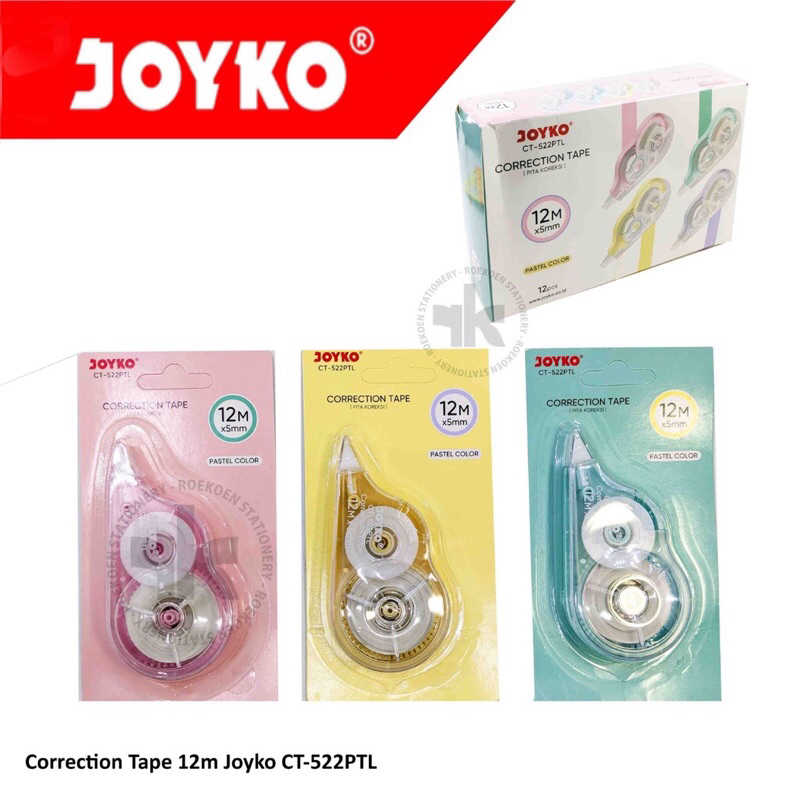 Jual Correction Tape 12m Joyko CT-522PTL - Tip-Ex Roll Kertas | Shopee ...